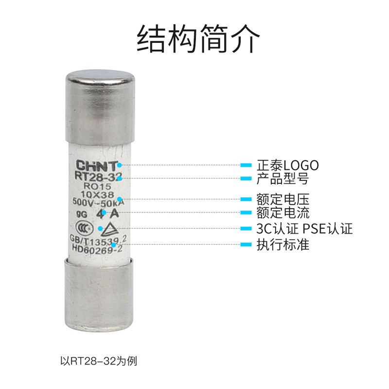 正泰保险丝熔断器 家用熔断体插入式熔芯RT28-32（RO15）6A/10A