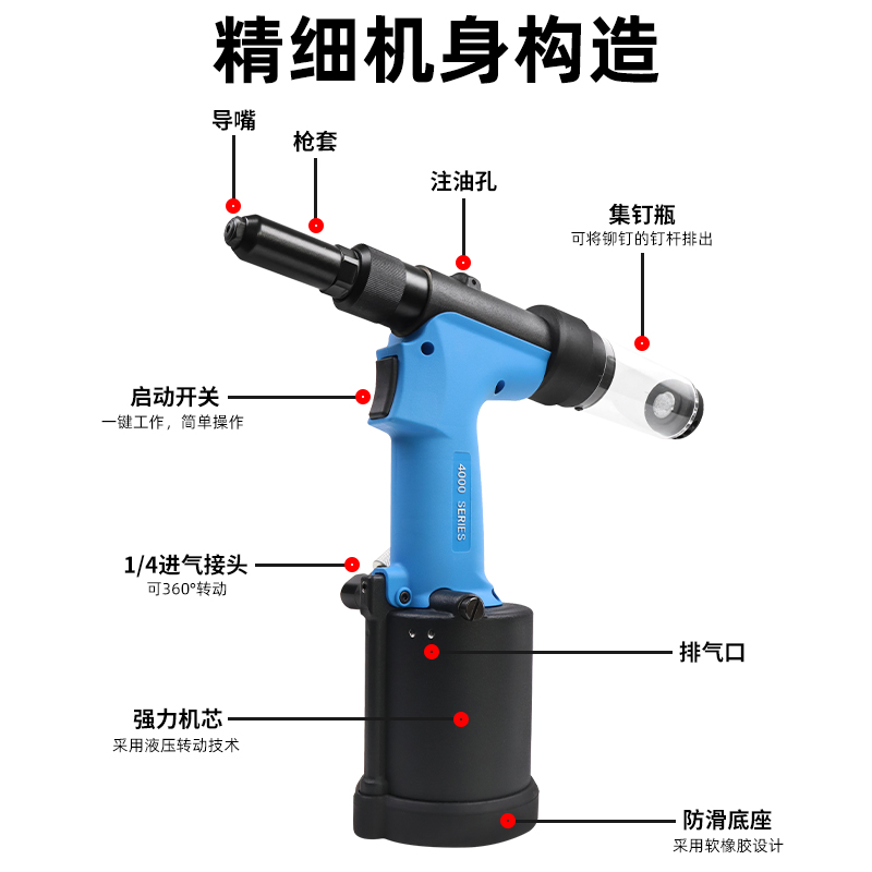 罗哥气动拉铆枪工业级抽芯铆钉枪全自动自吸铆钉机拉钉枪拉帽枪