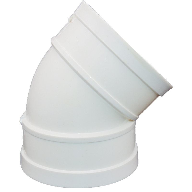 PVC45度弯头直弯排水管 下水配件50 75 110 160 200 250 315 400