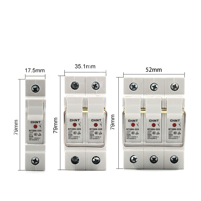 正泰保险丝座熔断器底座RT28N-32 32X 63 63X 1P 2P 3P 10*38