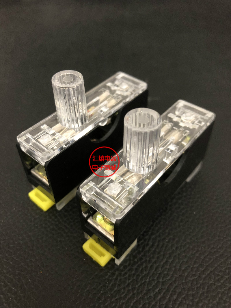 FS101带灯保险丝底座fs10导轨式熔断器底座内置6*30保险丝FS-101
