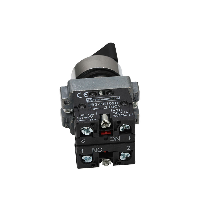 二档旋钮按钮开关ZB2-BE102C自锁旋转选择转换开关22mm三档位可选