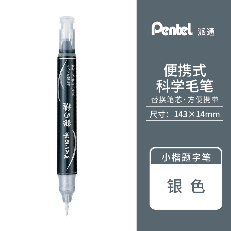 日本Pentel派通便携钢笔式科学毛笔可换墨水式2021文具大赏初学者