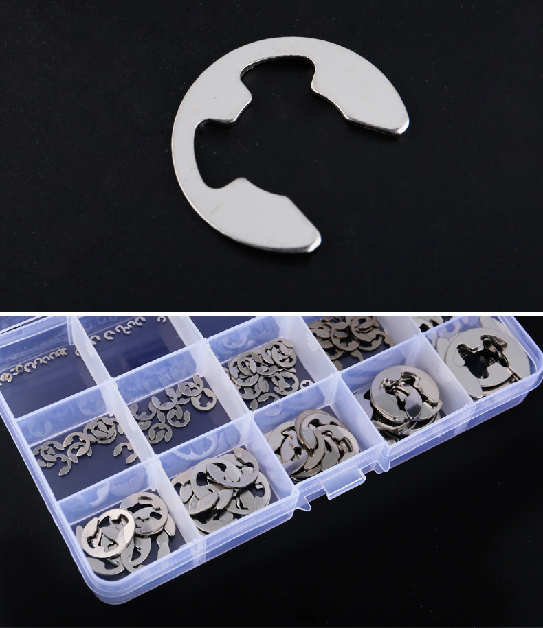 GB896轴卡 304不锈钢开口E型e型轴卡卡簧挡圈卡簧套装1.5mm—15mm