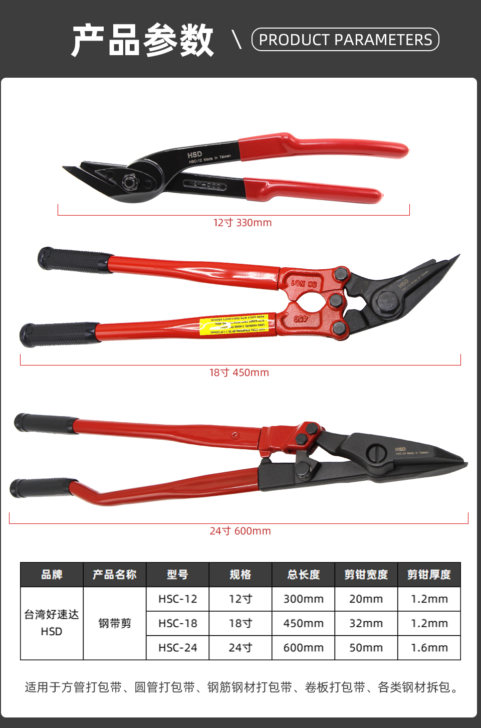 原装进口台湾威力钢WIGA富具亚FUJIYA 12 18 24寸钢带剪 拆包剪