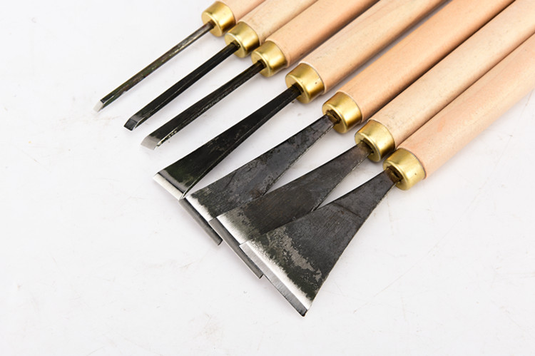 木雕刀具东阳手工木工雕刻刀一字刀家具工具修补磨好带柄修光平刀