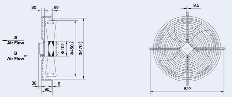 微光YWF-4E/4D-450S冷库风机外转子轴流风机散热电机轴流风流热泵