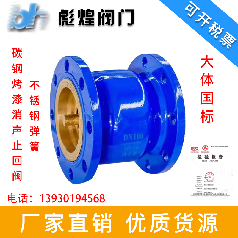 彪煌 HC41X-16 铸铁法兰 消声止回阀 单向阀DN40 DN50 DN65 DN80