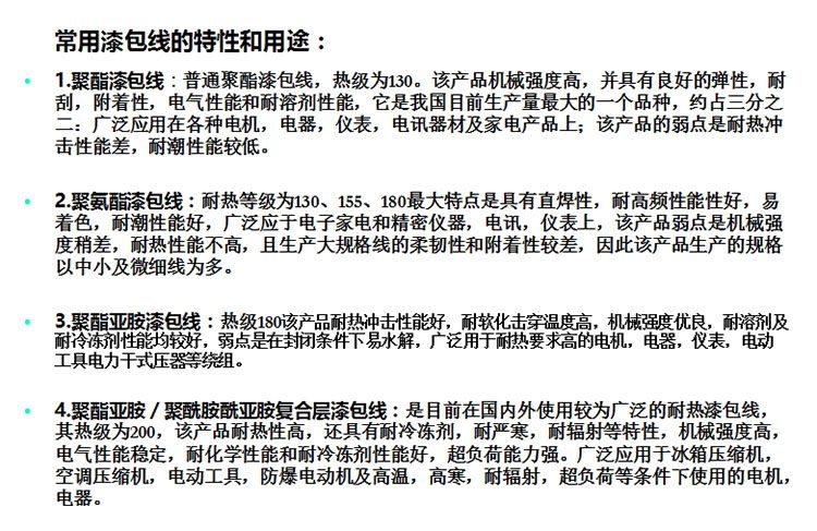 QZY-2/180聚酯亚胺漆包线 180度高温线 0.15至2.50mm 1公斤 产品关键词:聚酯亚胺漆包线线径;180度线;漆包线qzy;qzy-2/180漆包线线径