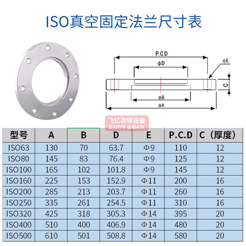 ISO-F真空固定法兰304不锈钢螺栓63/80/100/160/200/250/320内焊 产品关键词:固定真空法兰;φ160螺栓;螺栓固定真空法兰;iso-f160法兰