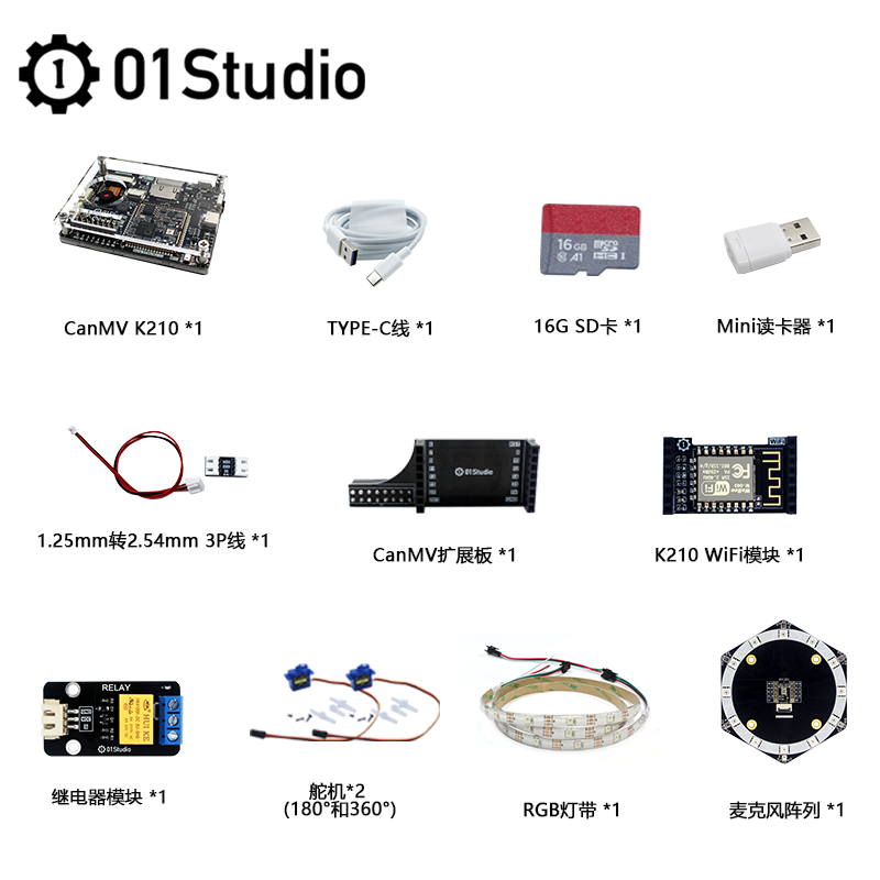 CanMV K210开发板 AI人工智能 人脸识别 机器视觉 Python深度学习 产品关键词:开发板210;机器视觉开发板;k210开发板价格;01studio开发板;k210开发板推荐 ...