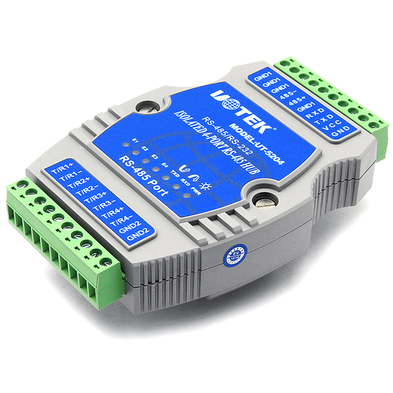 485集线器4口工业级带光电隔离485分配器一分四模块宇泰UT-5204防